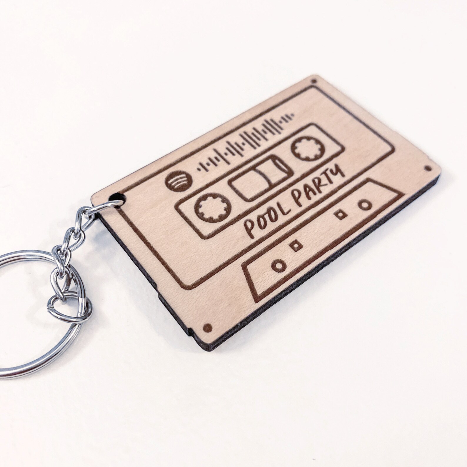 Custom Song Cassette Tape Keychain Spotify Code Laser | Etsy