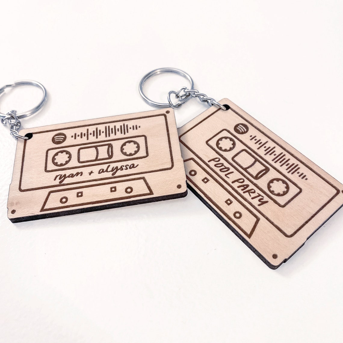 Custom Song Cassette Tape Keychain Spotify Code Laser | Etsy