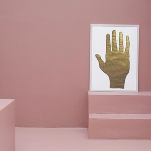 PRINTABLE Gold Left Hand Palmistry Palm Line Hand Drawing Art Luxury ...