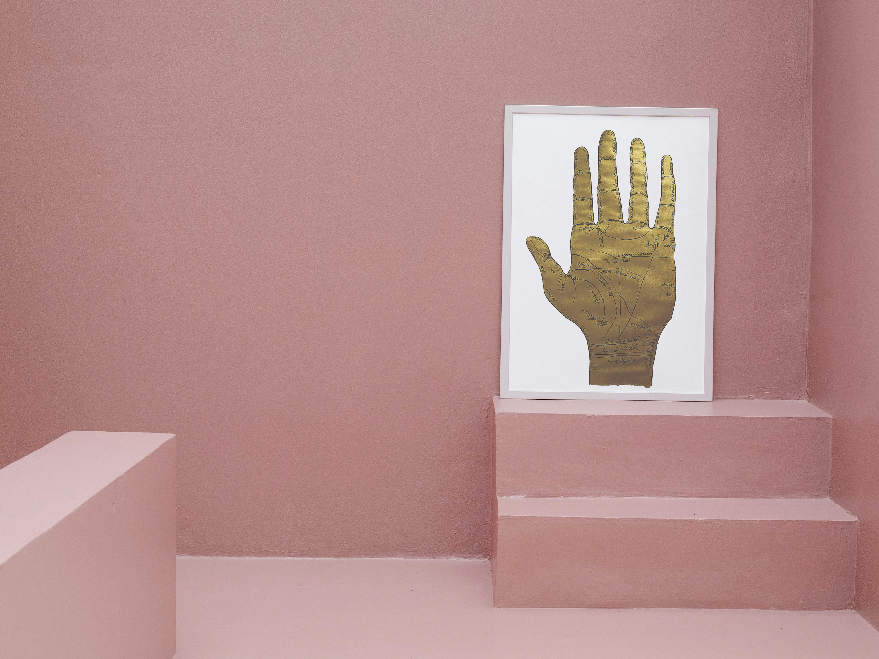 PRINTABLE Gold Left Hand Palmistry Palm Line Hand Drawing Art Luxury ...