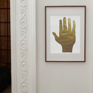 PRINTABLE Gold Left Hand Palmistry Palm Line Hand Drawing Art Luxury ...