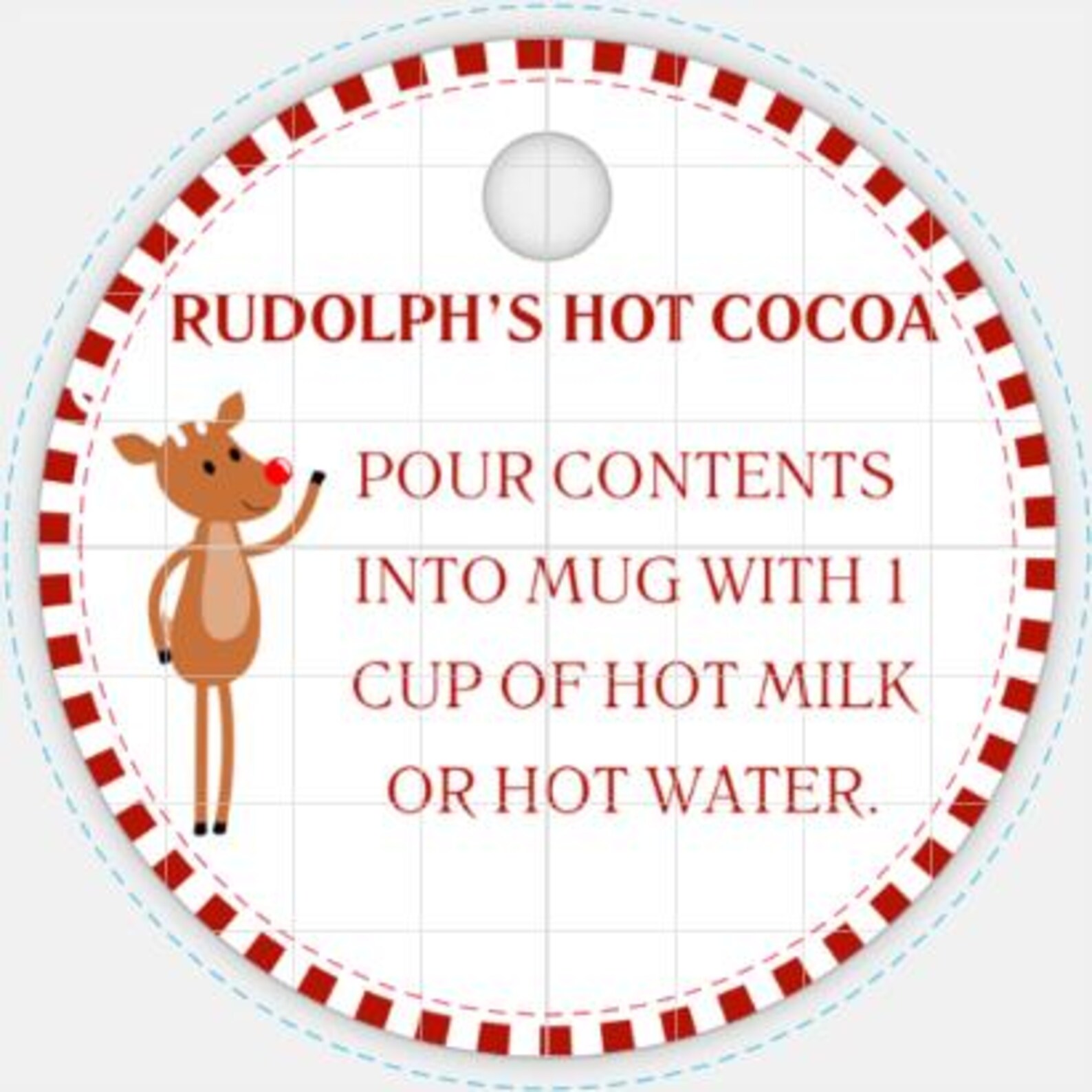 Rudolph’s Hot Cocoa Tags for Your DIY Christmas Party Gifts Family ...
