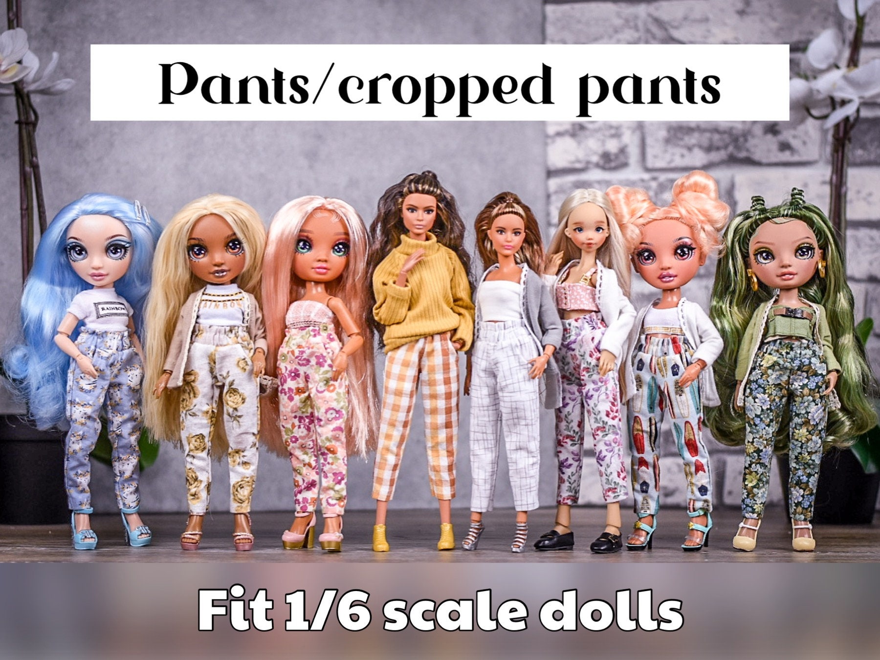 Crop Pants for 1/6 scale doll clothes to fit RH dolls or other similar ...