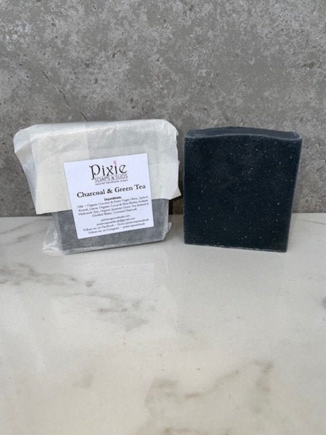 Charcoal and Green Tea Cold Process Soap - Etsy