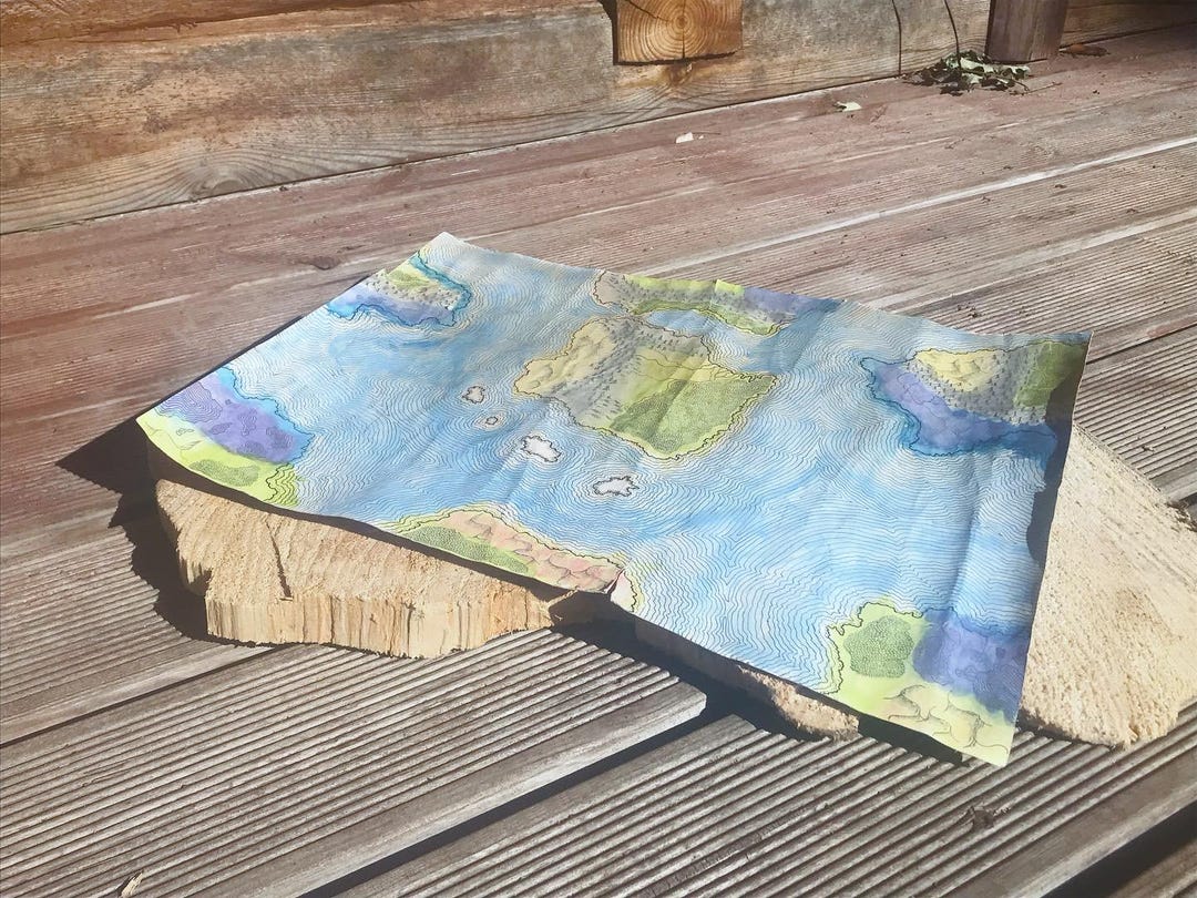 Custom Hand Drawn & Painted Fantasy Map Commission - Etsy