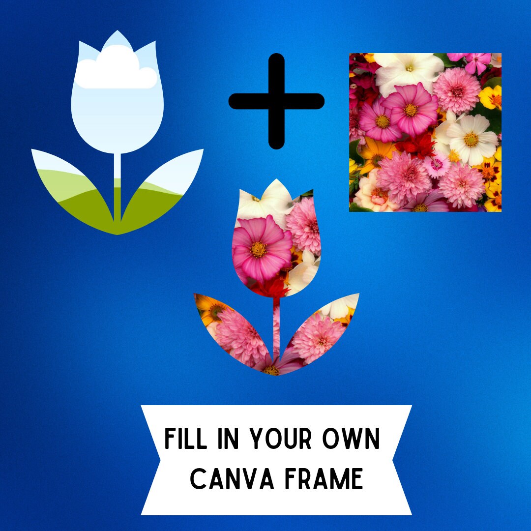 Flower Canva Frame, Canva Frame, Custom Canva Frame, Canva Template - Etsy