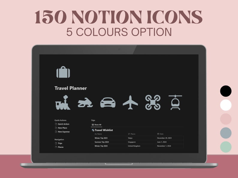 Notion Icons Aesthetic Template for Notion Dashboard / Notion - Etsy ...