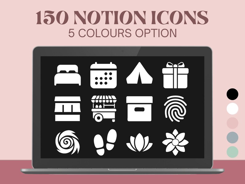 Notion Icons Aesthetic Template for Notion Dashboard / Notion - Etsy ...