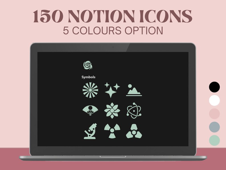 Notion Icons Aesthetic Template for Notion Dashboard / Notion Aesthetic ...