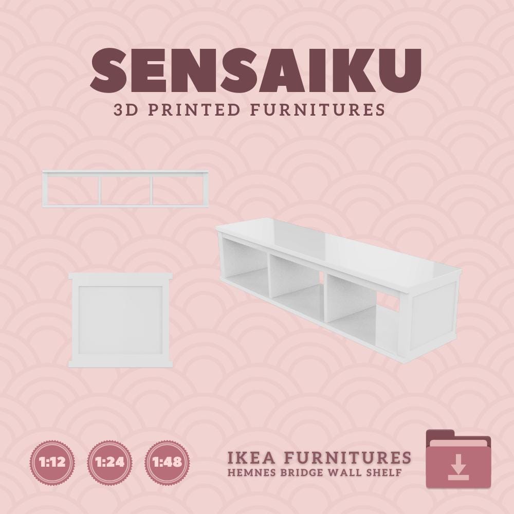 Miniature Replica HEMNES Bridge Wall Shelf for Miniature Dollhouse ...