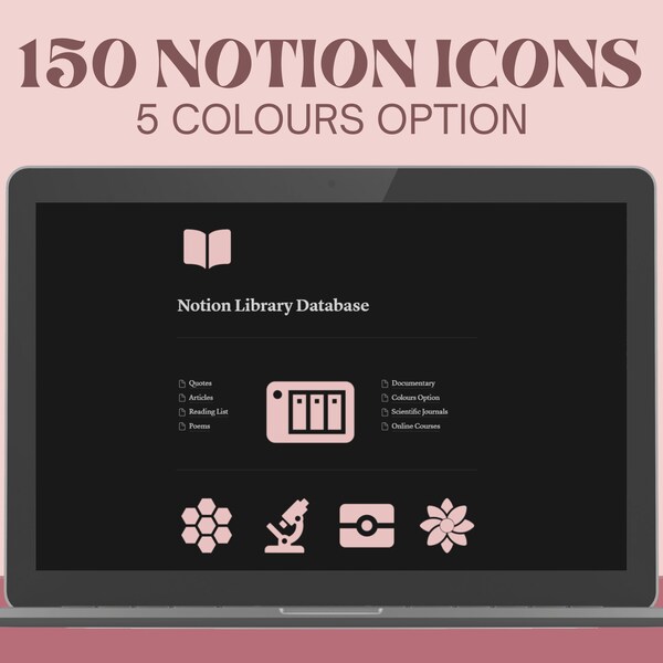 Notion Icons - Digital Sticker Pack PNG for Life Planner, Notion Template, Digital Planner ...