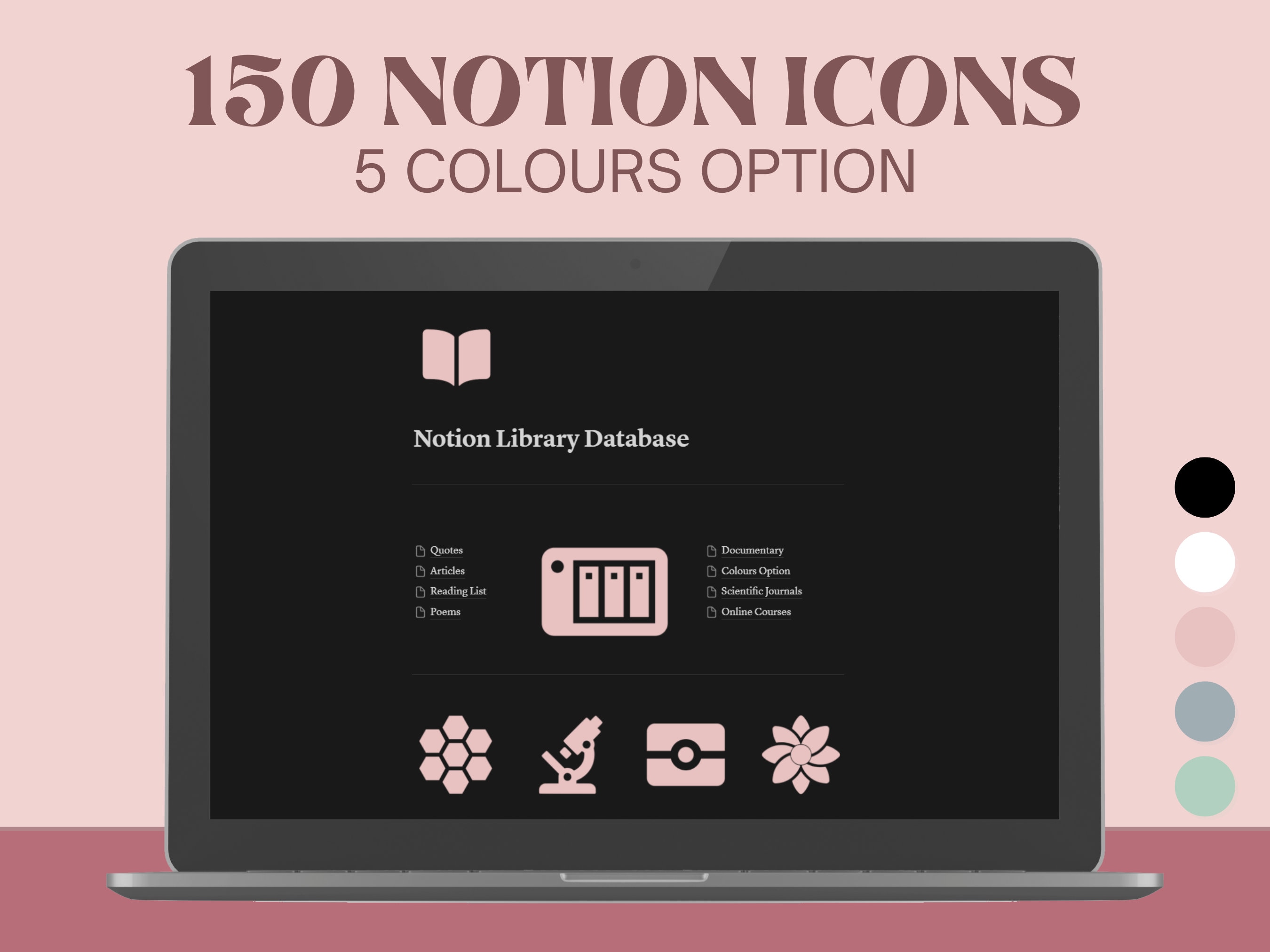 Notion Icons Aesthetic Template for Notion Dashboard / Notion Aesthetic ...