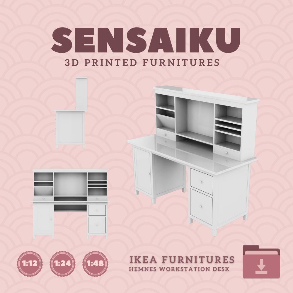 Miniature Replica HEMNES Workstation Desk for Miniature Dollhouse ...