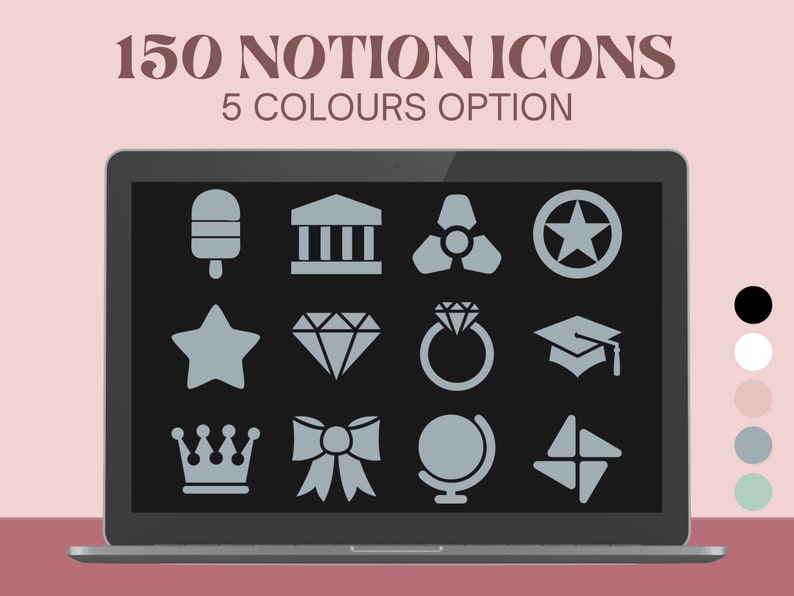 Notion Icons Aesthetic Template for Notion Dashboard / Notion - Etsy ...