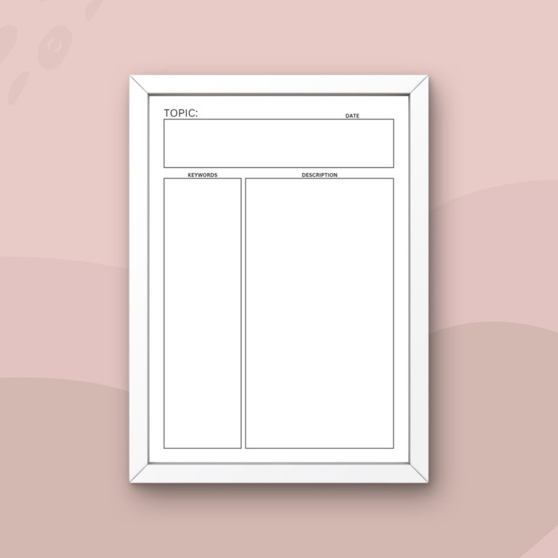 Printable Cornell Note-taking Template: College Study Resource (PDF) - Etsy