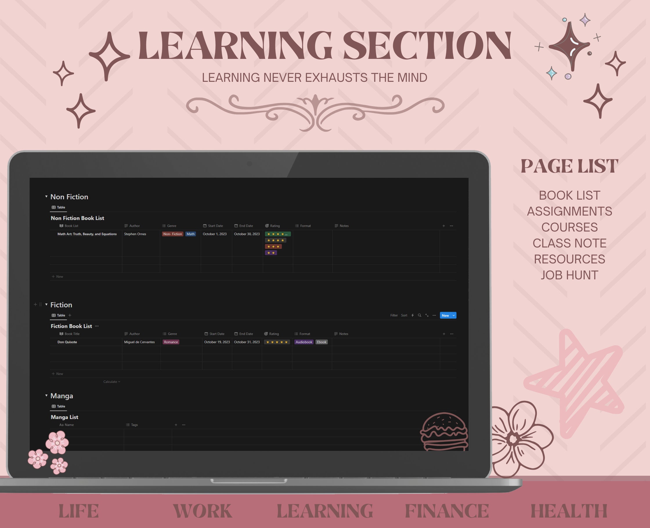 2024 Notion Template, Pink Notion Planner, Notion Life Planner, Notion Meal Planner, Notion ...