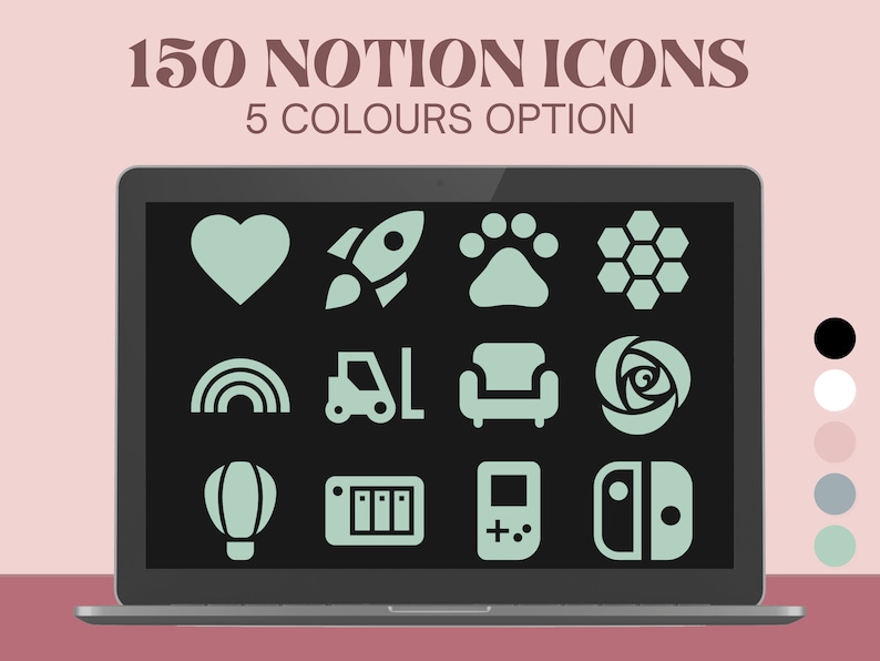 Notion Icons Aesthetic Template for Notion Dashboard / Notion - Etsy ...