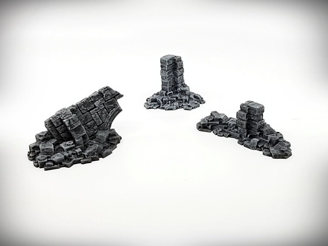 Ancient Ruins - "rubble Pile Bundle 1"– 3 Pieces- Wargame Terrain ...