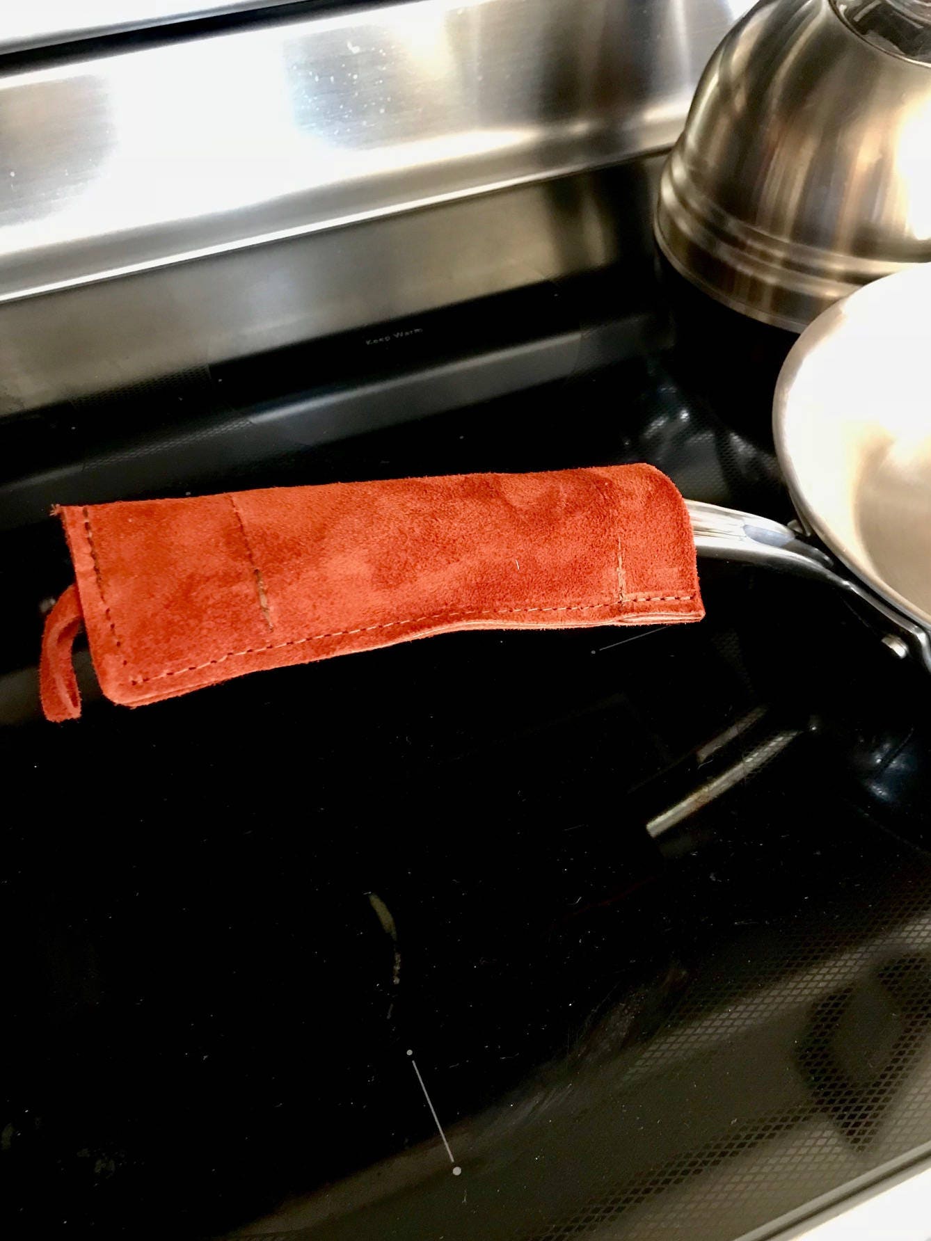 Leather Suede Handle Holders. Pot Holder. Skillet Handle. - Etsy
