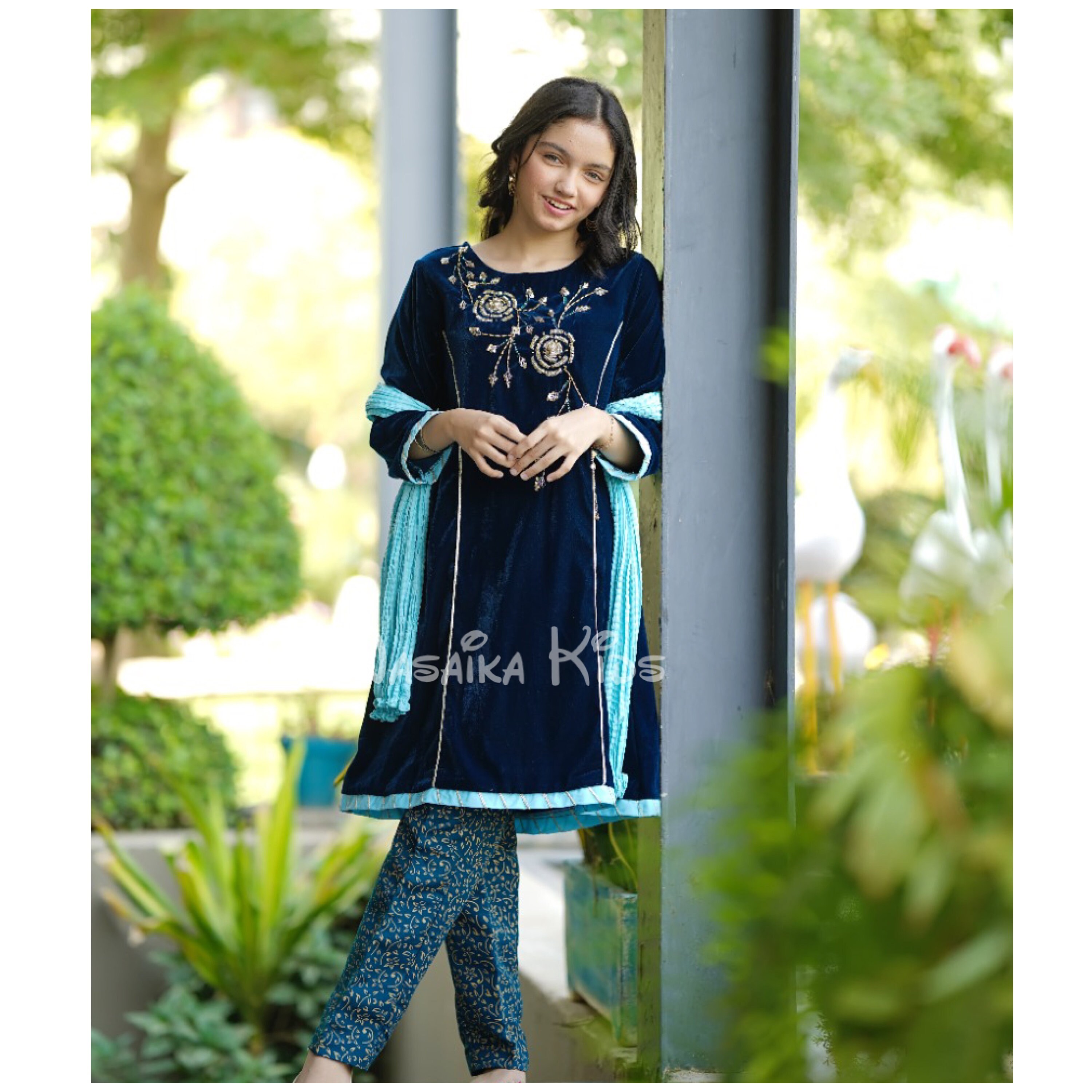 Pakistani Girls Velvet 3pc Kurta Pajama Shalwar Kameez Suit - Etsy