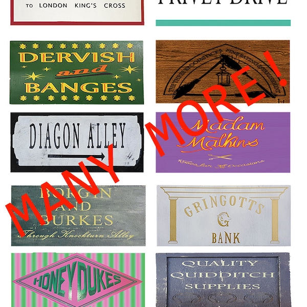 Diagon Alley Signs - Etsy
