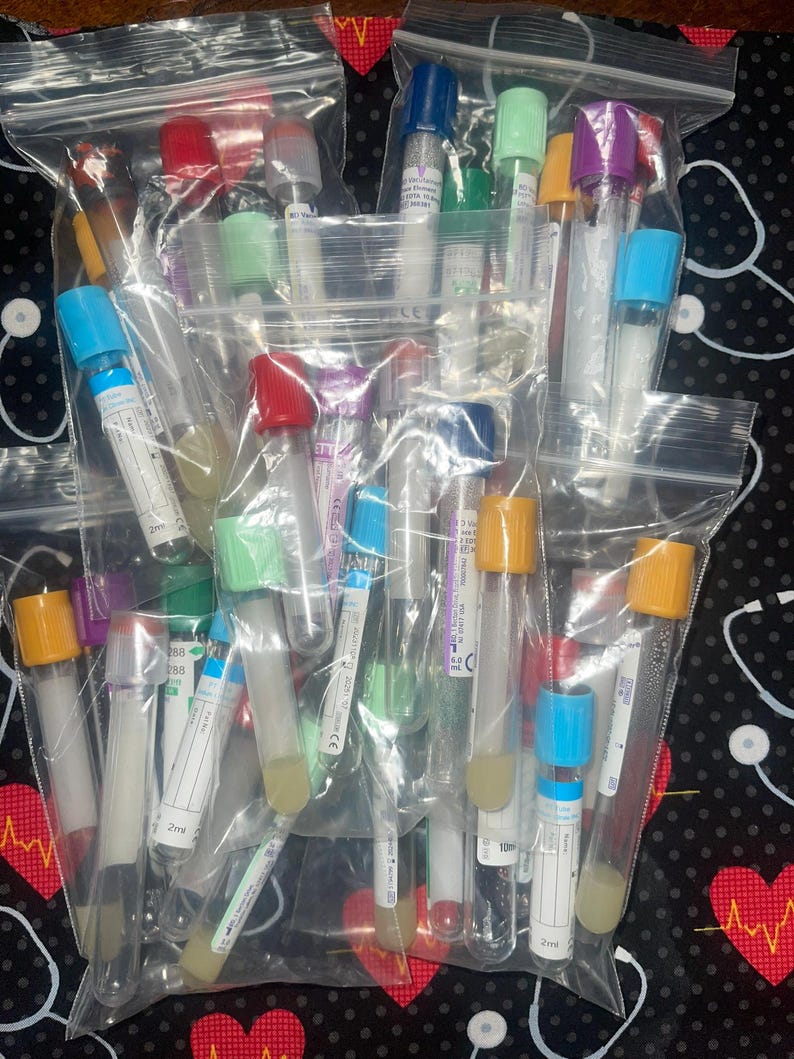 Phlebotomy*venipuncture*blood Draw Tubes*practice Packs*tubes ONLY* - Etsy