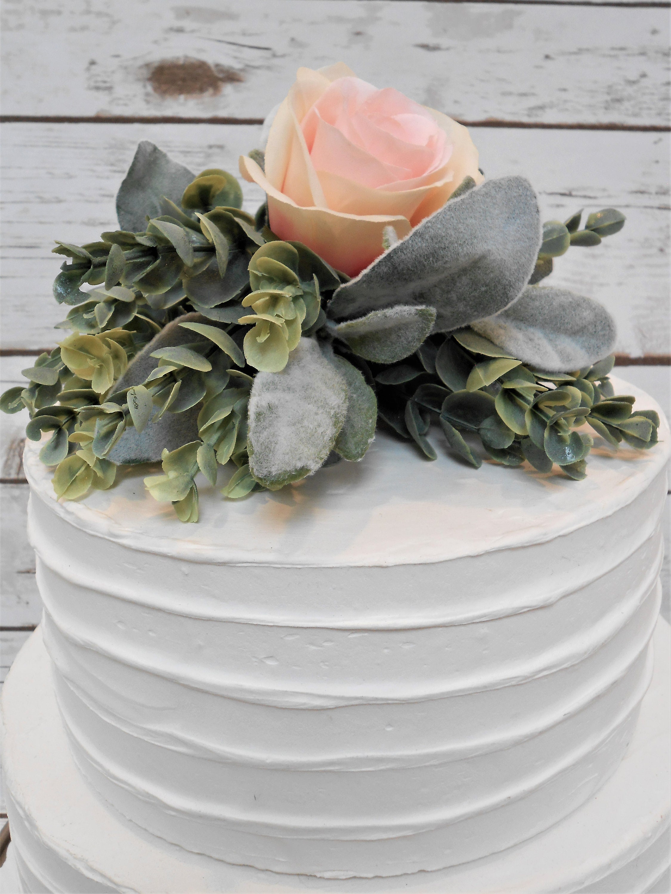 Pink Rose Greenery Cake Topper / Wedding Cake Topper / - Etsy