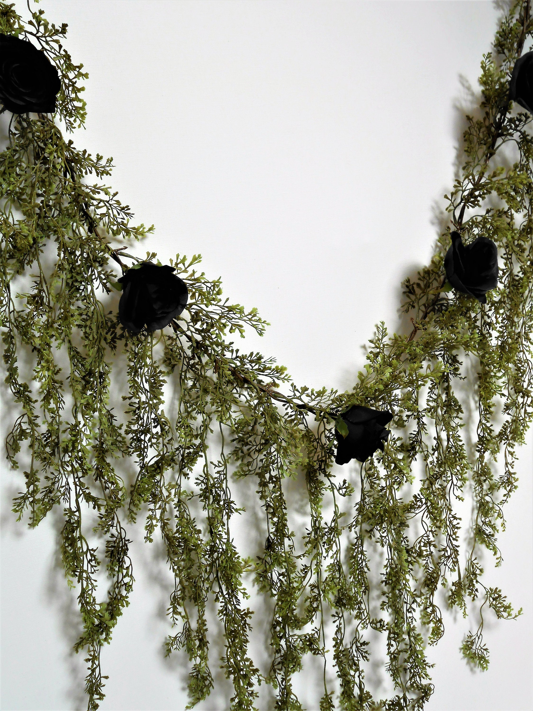 Black Rose Garland / Jasmine Greenery Garland / Moody Gothic | Etsy