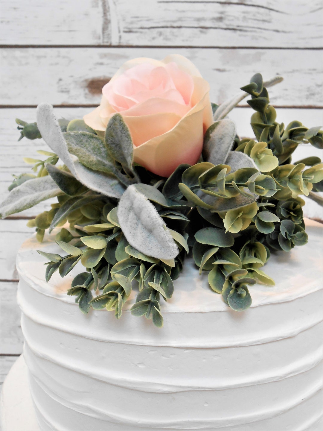Pink Rose Greenery Cake Topper / Wedding Cake Topper / Birthday Cake ...