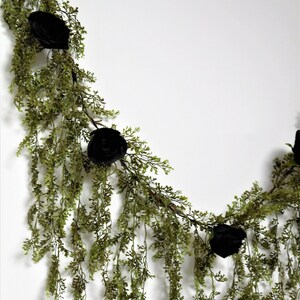 Black Rose Garland / Jasmine Greenery Garland / Moody Gothic Garland ...