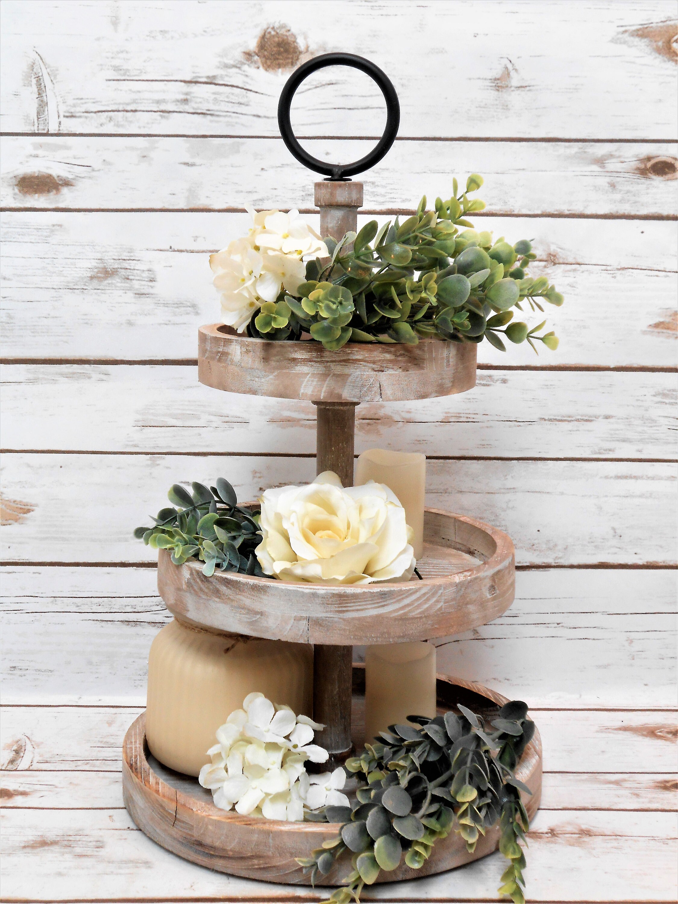 Farmhouse Tiered Tray Bundle / Rustic Kitchen Tray Decor / | Etsy