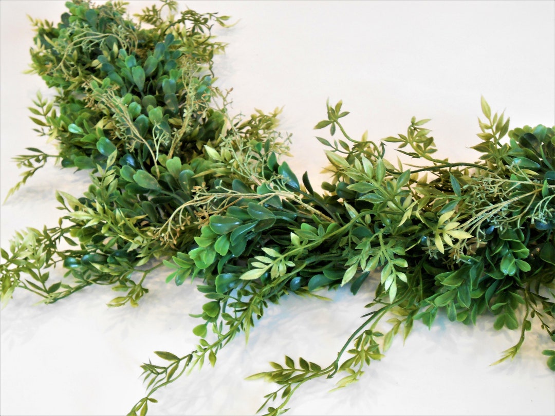 Boxwood Greenery Garland / Ficus Greenery Garland / Wild Greenery ...
