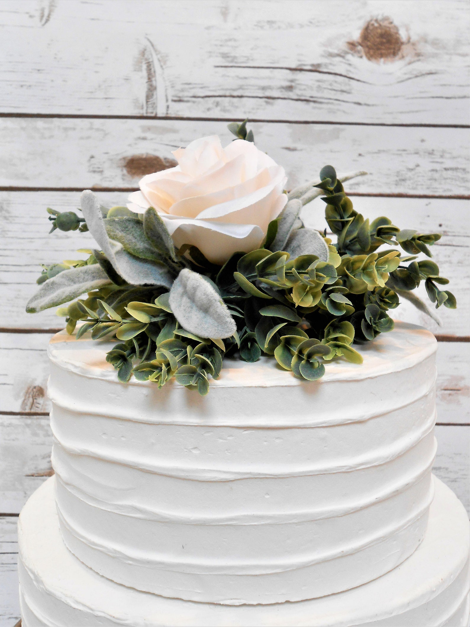 White Rose Greenery Cake Topper / Wedding Cake Topper / Birthday Cake ...