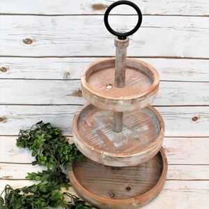 3 Tiered Wooden Tray / Rustic Tiered Tray and Box Wood Greenery ...