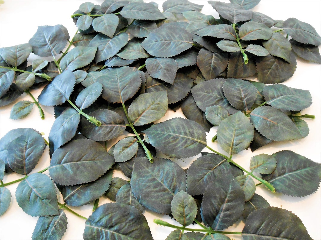 50 Rose Leaf Stems / Crafting Leaves / Leaf Supply / Artificial Leaves ...