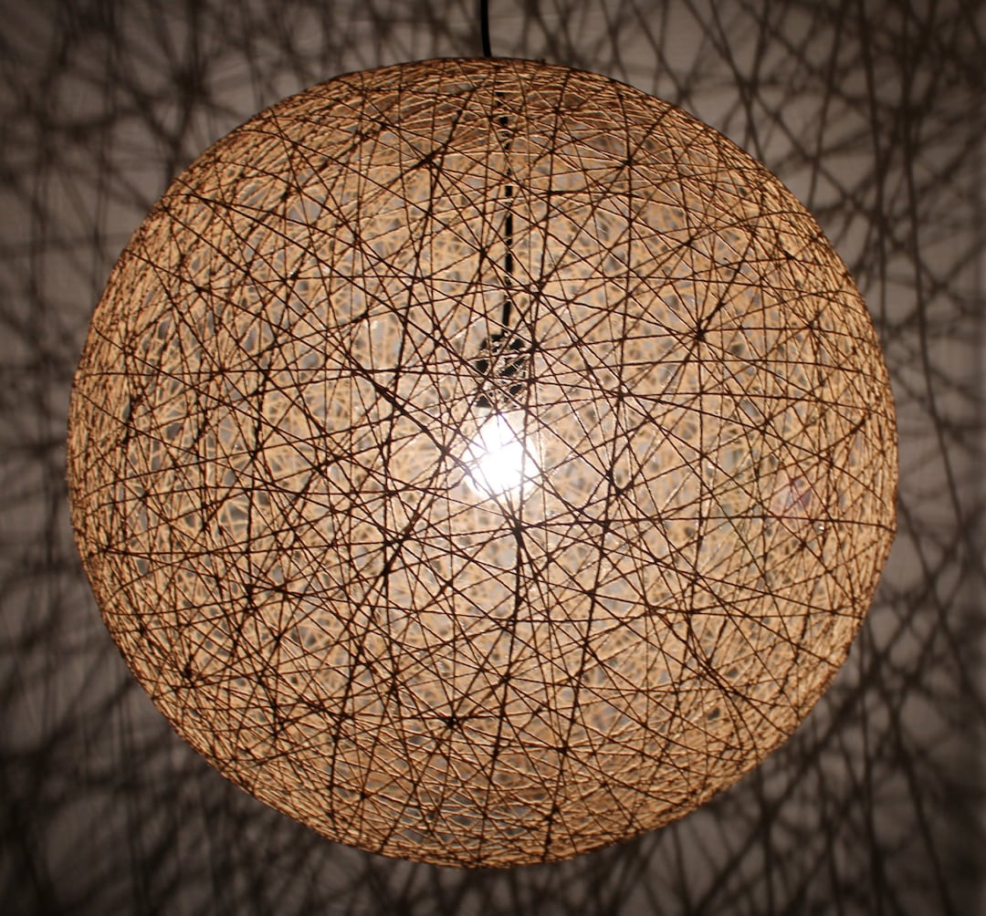 April, Modern Hanging Sphere Rope Pendant Lamp - Etsy