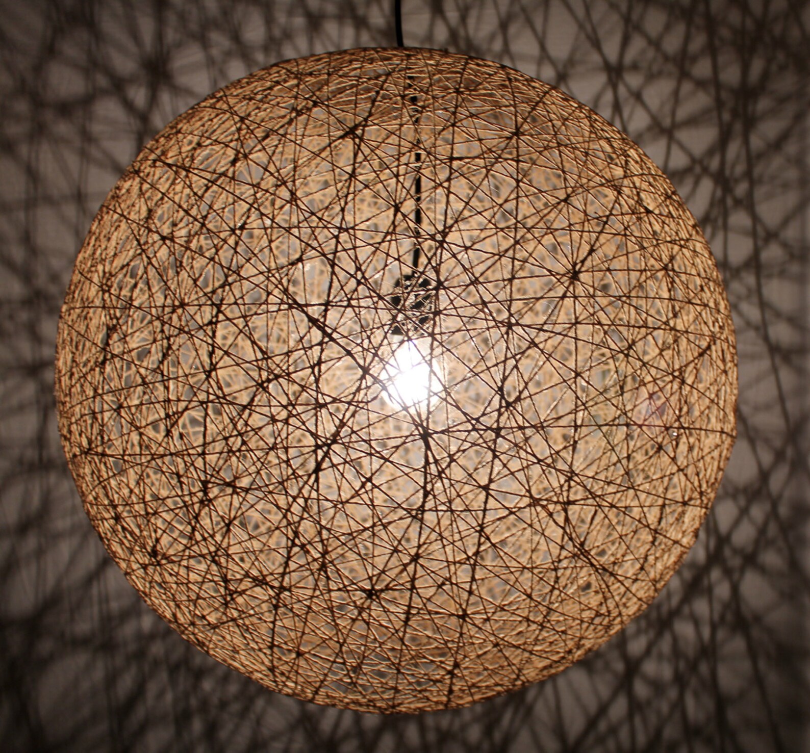 April, Modern Hanging Sphere Rope Pendant Lamp - Etsy