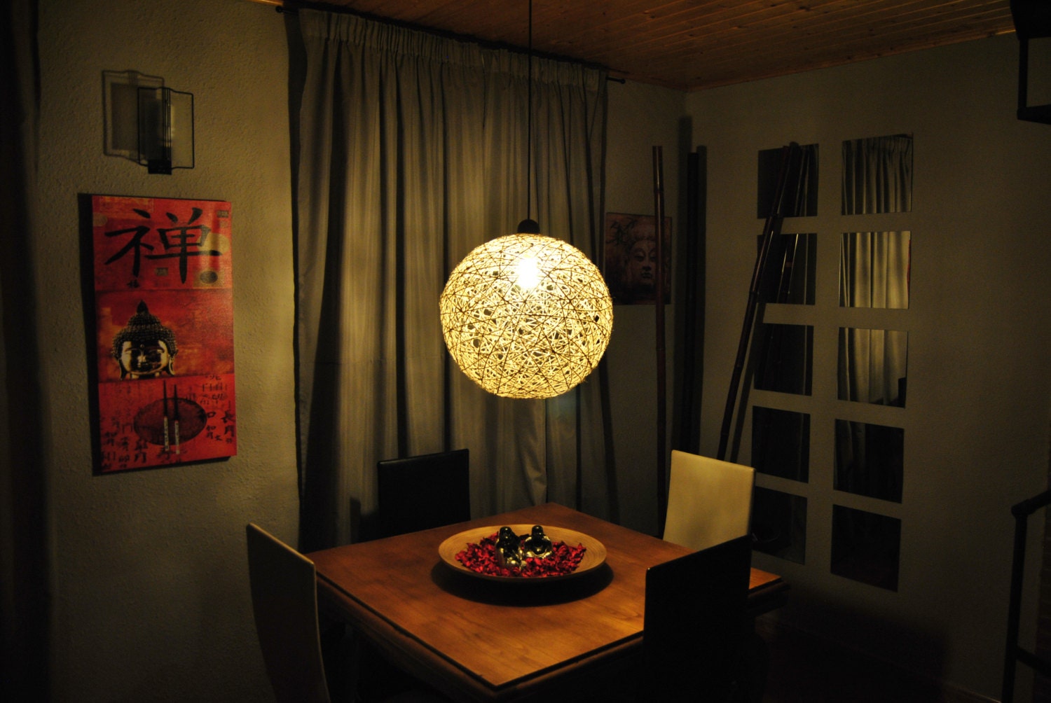 April, Modern Hanging Sphere Rope Pendant Lamp - Etsy