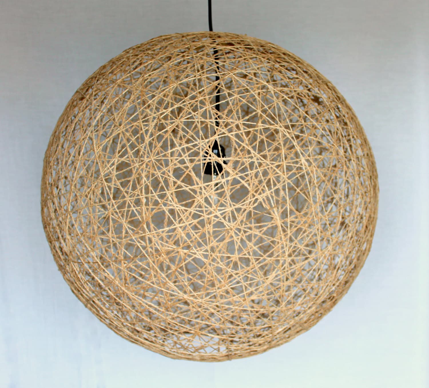 April, Modern Hanging Sphere Rope Pendant Lamp - Etsy