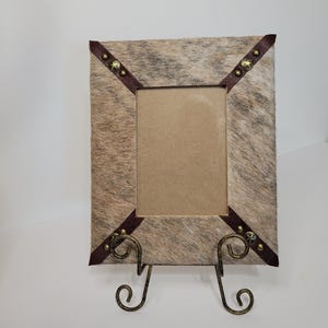 Photo Frame, Cowhide Picture Frame With Metal Stand, Western Decor - Etsy