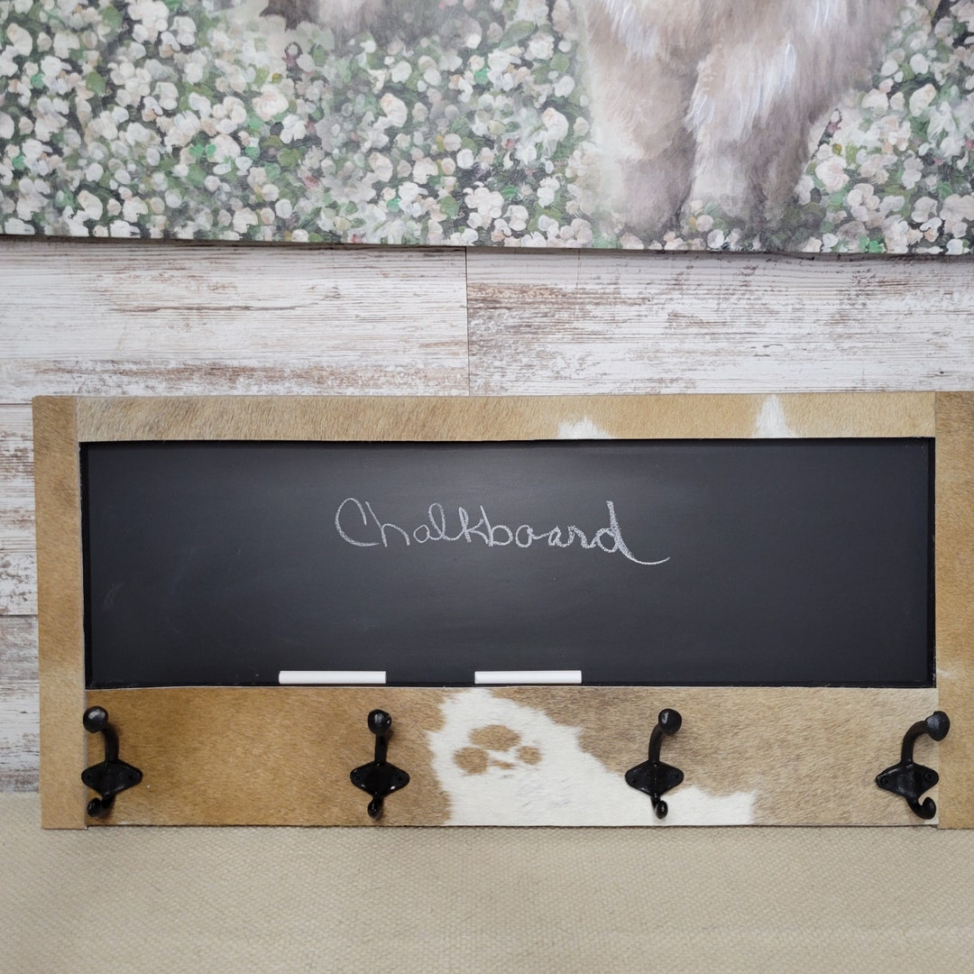Chalkboard Cowhide Coat Rack, Message Board - Etsy