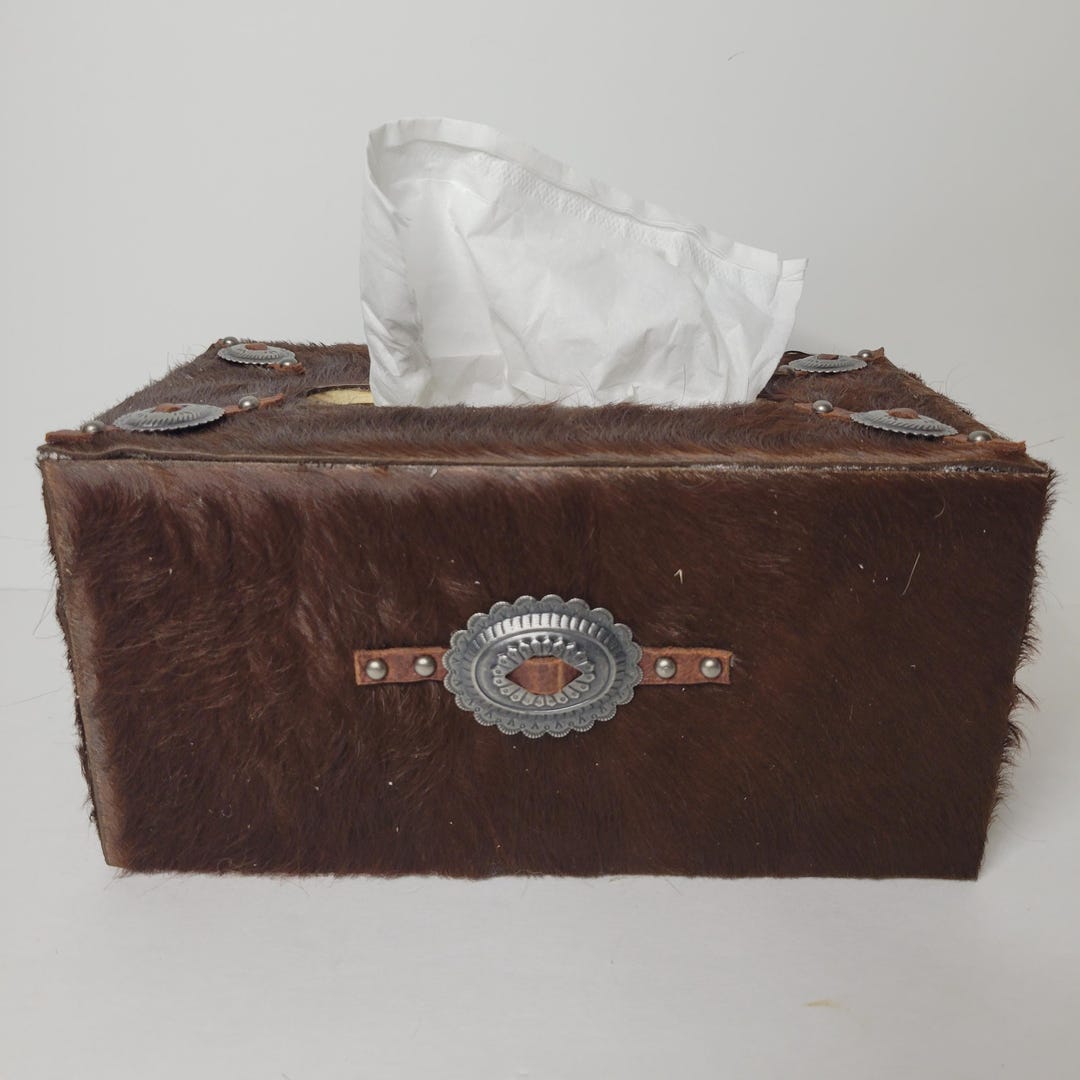 Tissue Box Cover, Cowhide Tissue Box Cover, Western Decor - Etsy