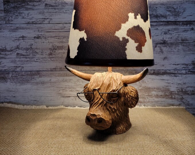 Cow Lamp, Highland Cow Accent Lamp, Western Home Decor - Etsy