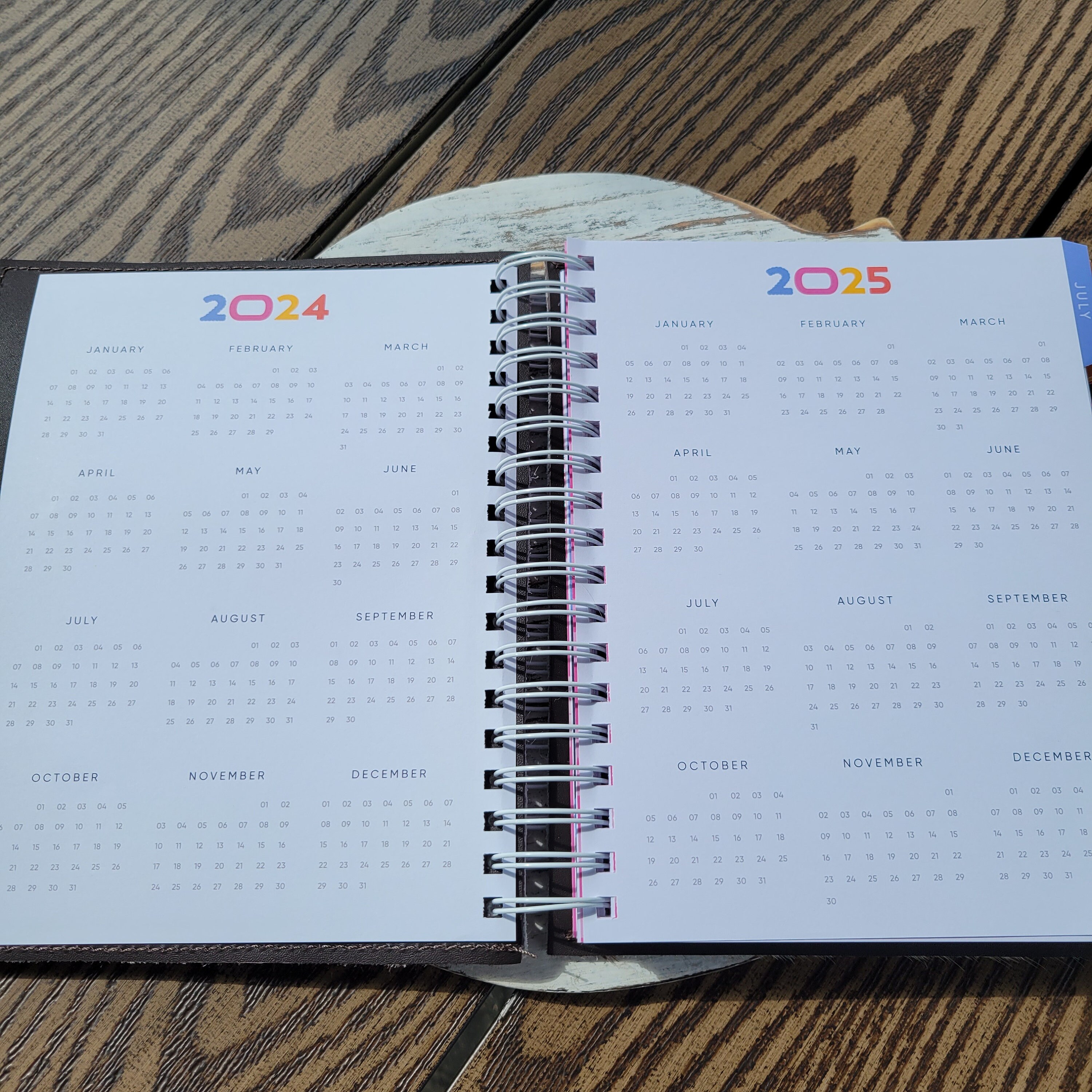 2024-2025 Cowhide Covered Planner, Calendar - Etsy