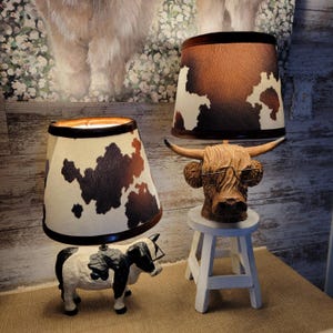 Cow Lamp, Highland Cow Accent Lamp, Western Home Decor - Etsy