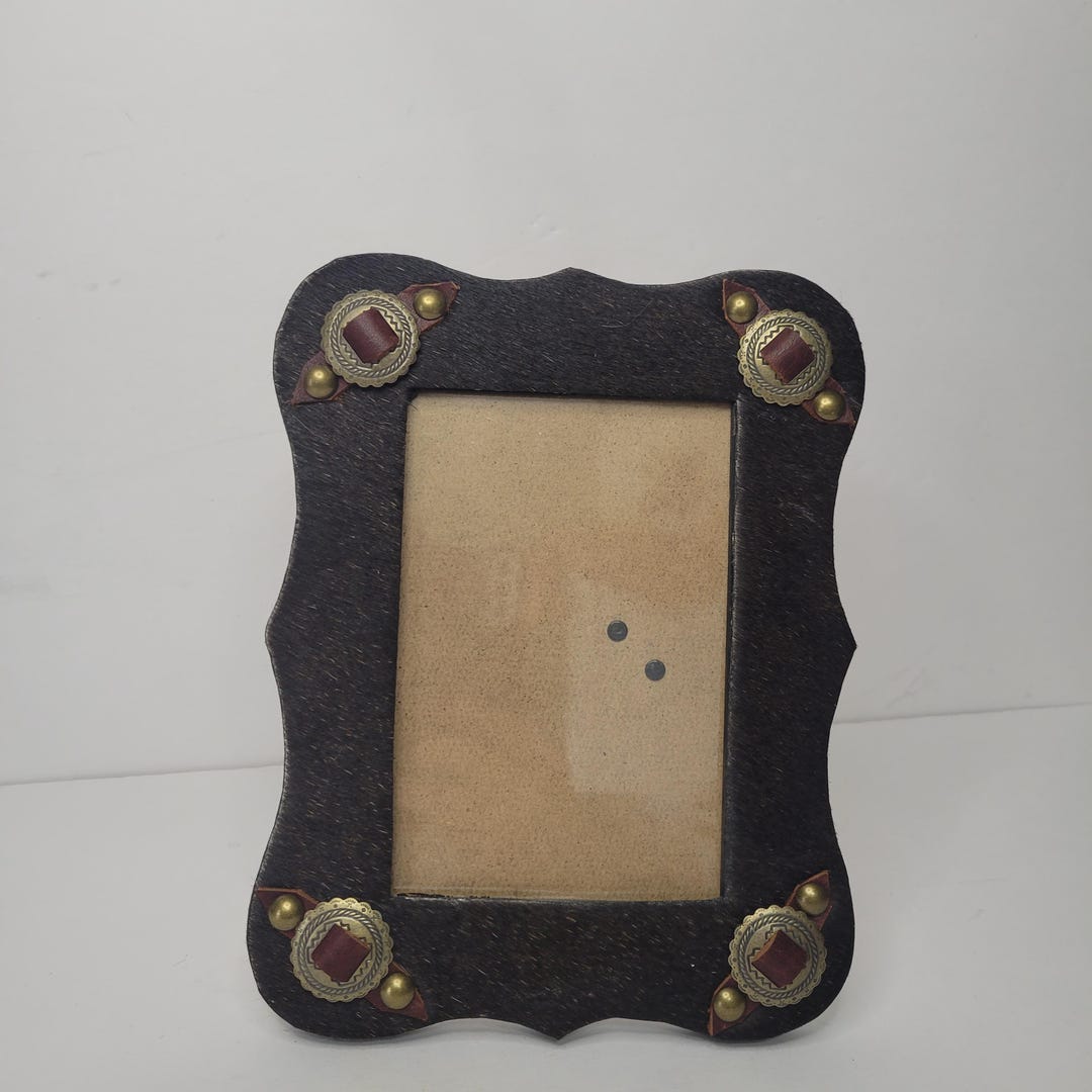 Picture Frame, Cowhide Covered Wood Photo Frame, Western Decor - Etsy