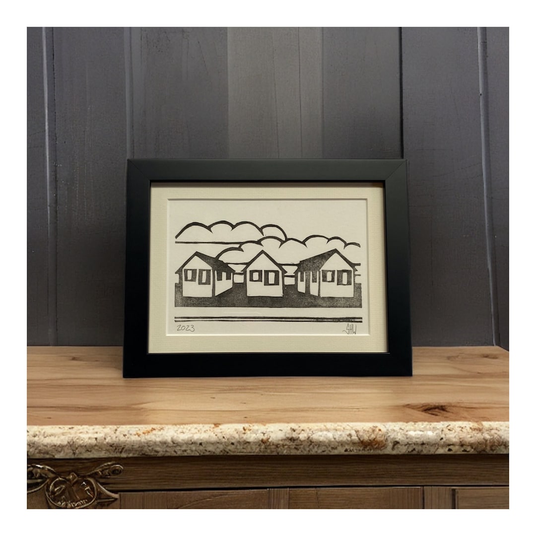 Days Cottages Truro Linocut Available Framed and Unframed - Etsy