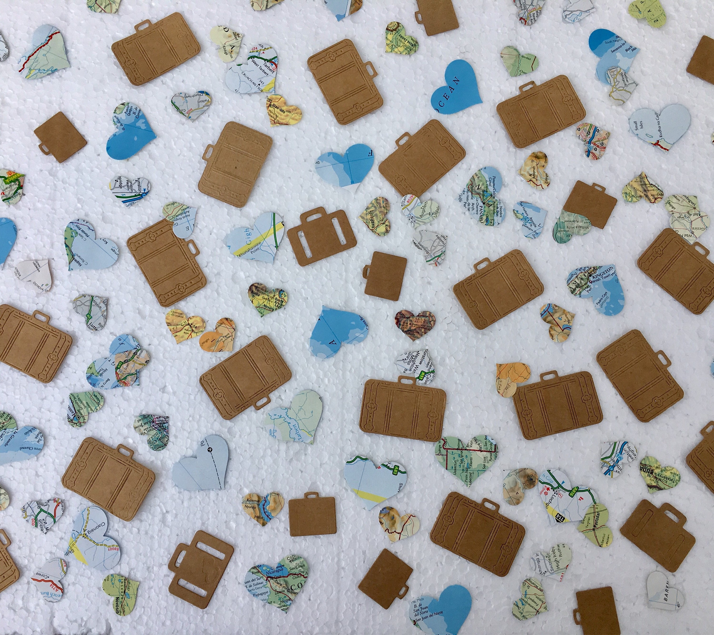 150 Travel Confetti Pieces Road Maps Atlas Shapes - Etsy UK