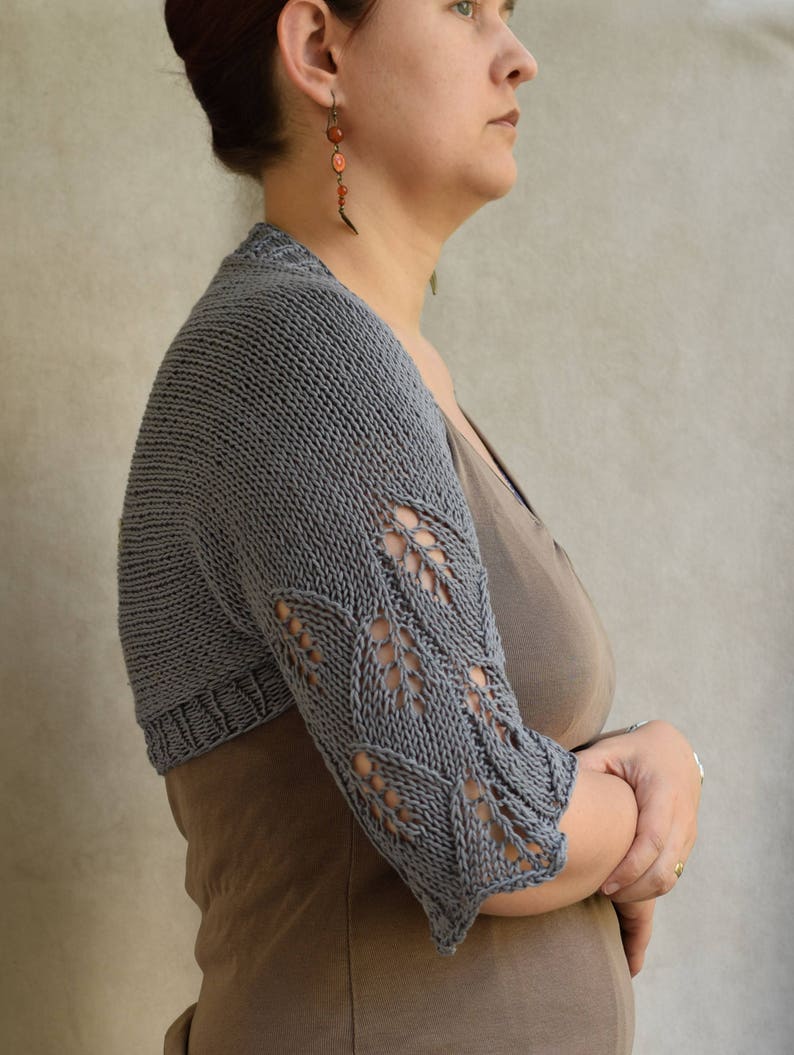 Dark grey lace shrug lace knit bolero bridalwear wedding | Etsy