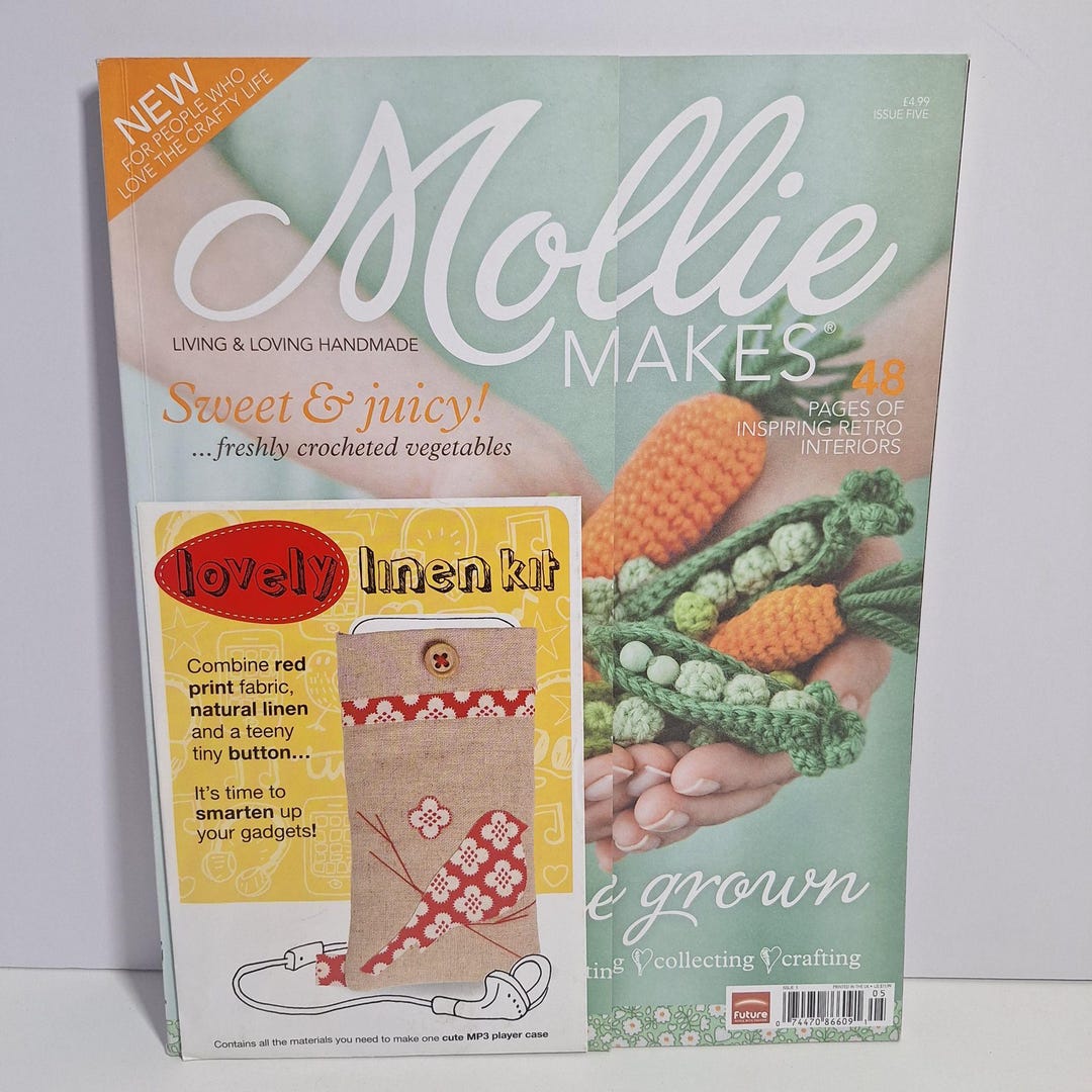 Mollie Makes UK Magazine Issue 5 2011 Crochet Vegetables Linen Kit ...